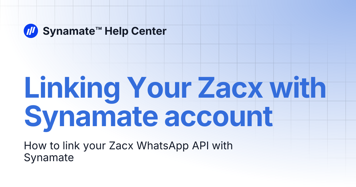 Linking Your Zacx with Synamate account | Synamate™ Help Center
